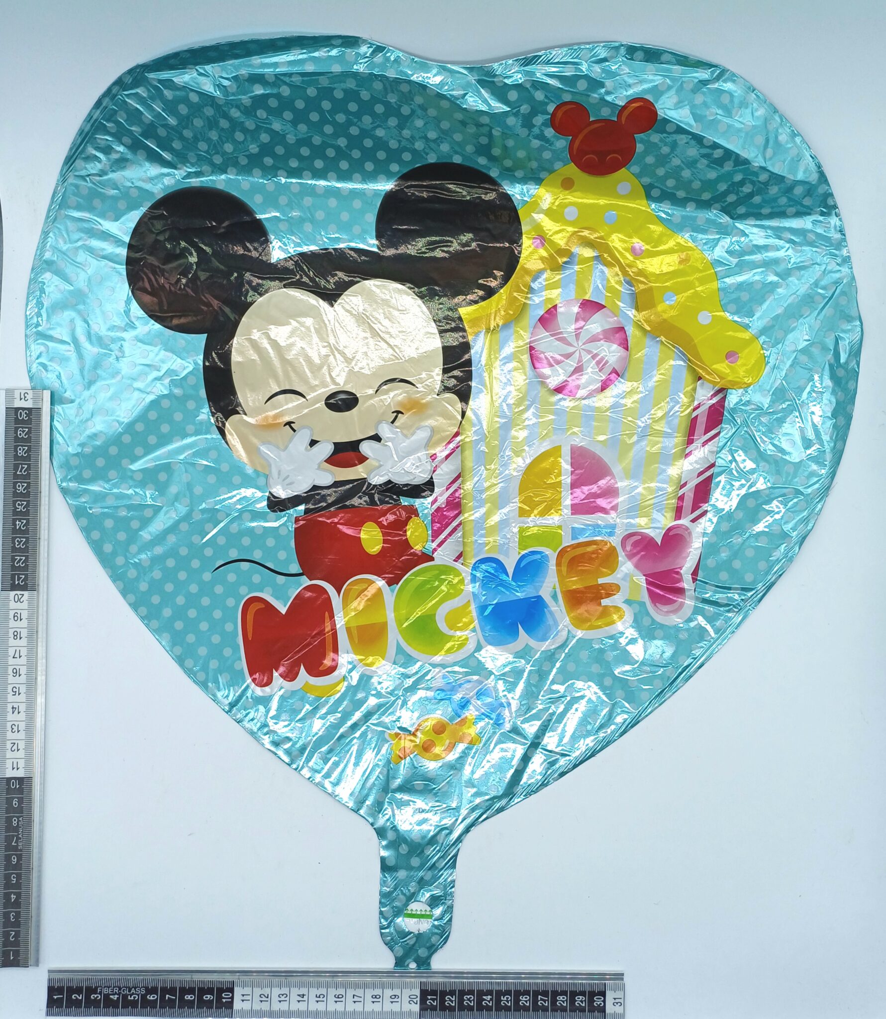 G – 036 globo corazón azul moteado baby Mickey 45cm C/50 – Kanko