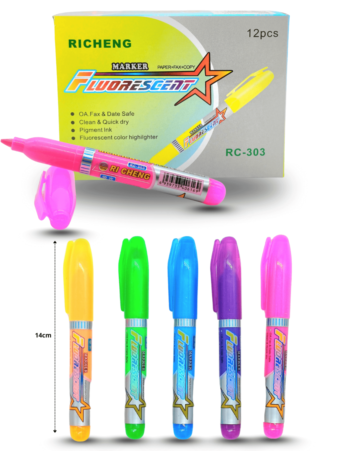 P – 037 marcatextos 3 pzas en blister C/1 UA-5002C-7 – Kanko