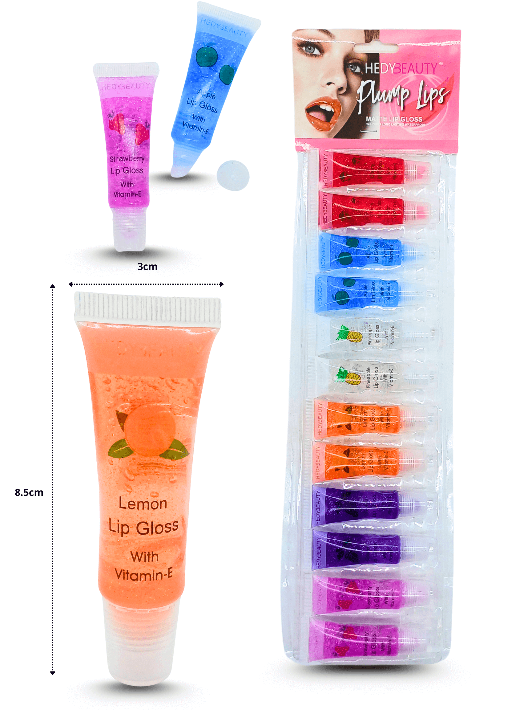 C – 229 gloss frutal con diamantina en tira C/12 M67-2H-6 – Kanko