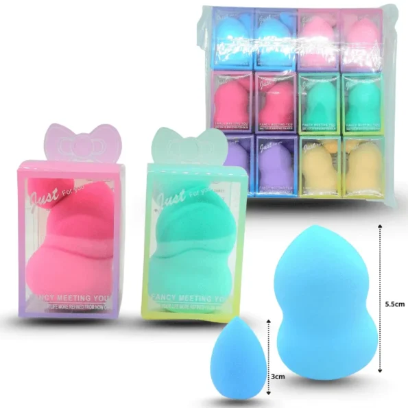 C – 055 esponja cosmética en caja set 2 pzas bombón y mini C/12 11H-1 – Kanko