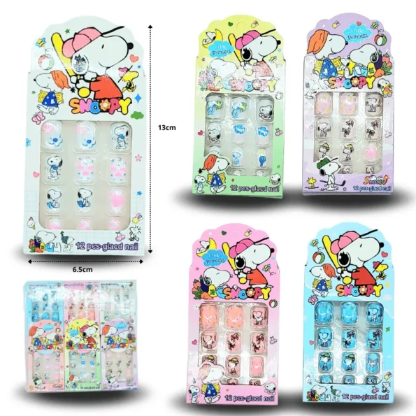 W – 008 uña infantil decorada Snoopy C/12 149-73 – Kanko